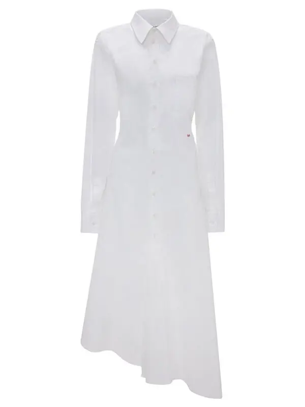 Victoria Beckham Semi-sheer Panelled Shirt Dress - White