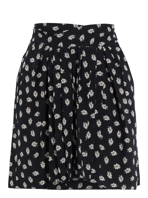 Isabel Marant Pleated Printed Mini Skirt - Black
