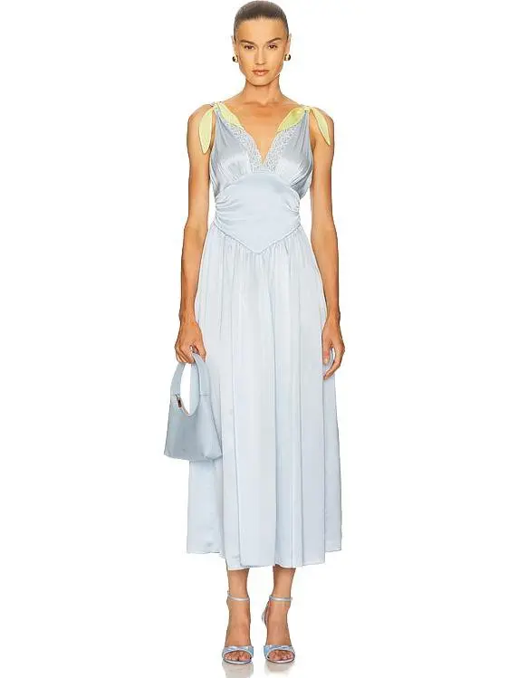 HELSA Silk Celeste Dress - Powder Blue