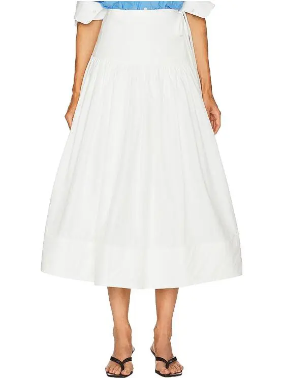 HELSA Midi Wrap Skirt In Tech Poplin - White
