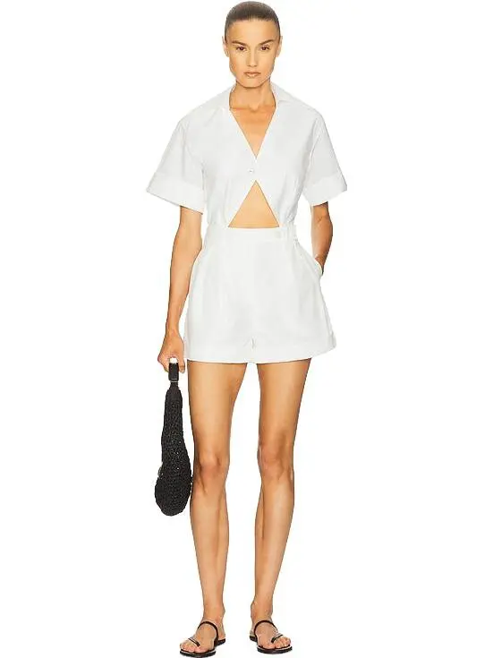 HELSA Romper In Tech Poplin - White