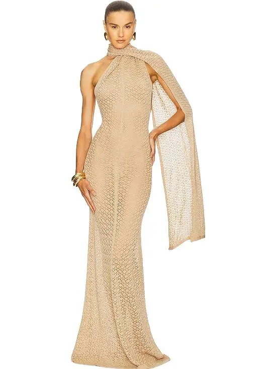 HELSA Robbyn Wrap Gown - Tan