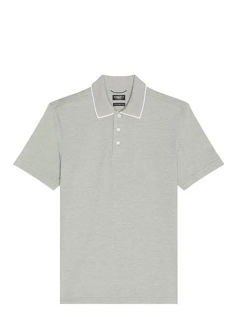 Faherty Brand Movement Pique Polo In Green - Moss Stone Melange