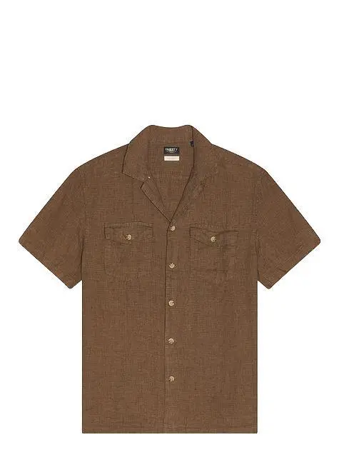 Faherty Brand Reserve Basque Camp Shirt In Brown - Dark Oakwood Pincheck
