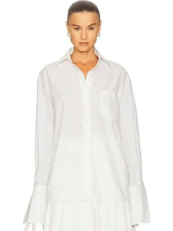 HELSA Oversized Tech Poplin Shirt - White