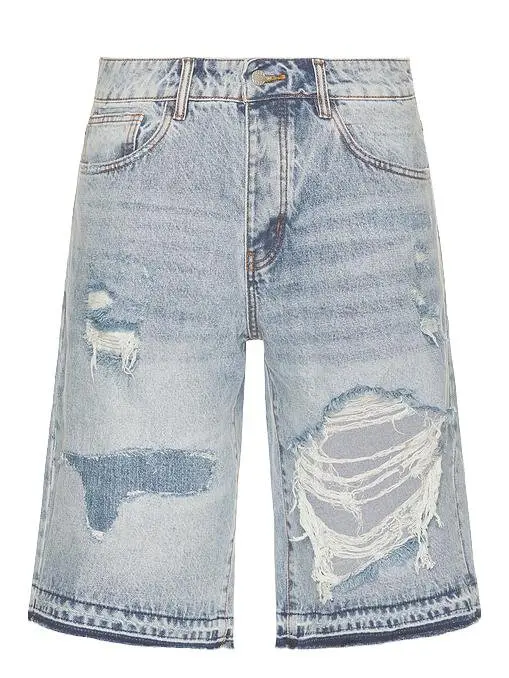 DIET STARTS MONDAY Repair Denim Short - Indigo