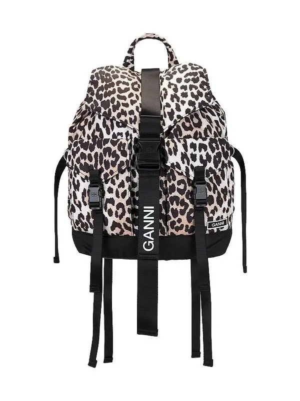 GANNI Recycled Tech Backpack - Leopard