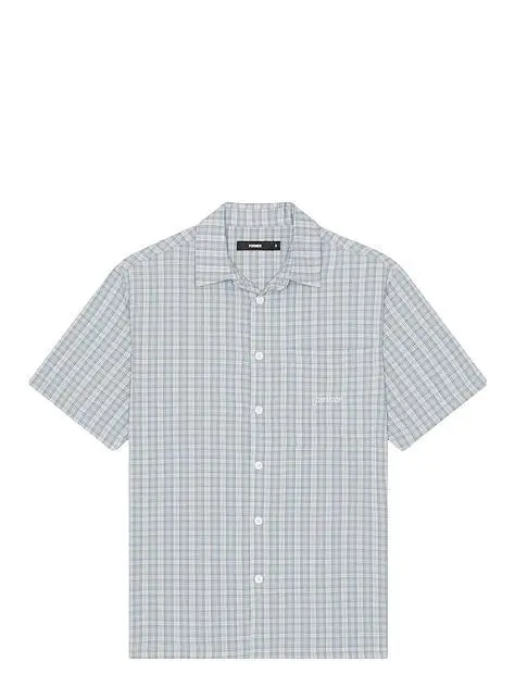 FORMER Manners Check Short Sleeve Shirt - Blue