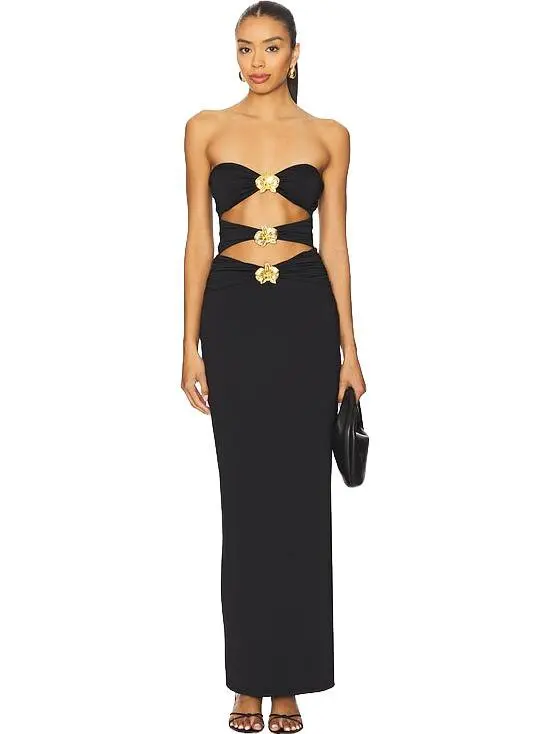 CIN CIN Rome Orchid Maxi Dress - Black