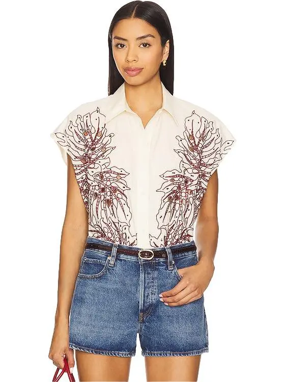 Essentiel Antwerp Hebraska Embroidered Shirt - Combo Off White