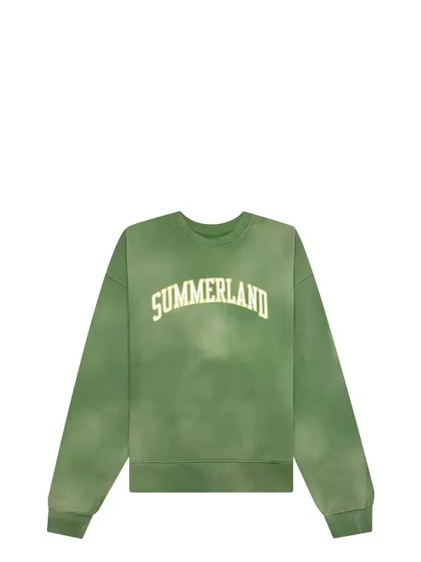 NAHMIAS Summerland Collegiate Crew-neck Sweatshirt - Green