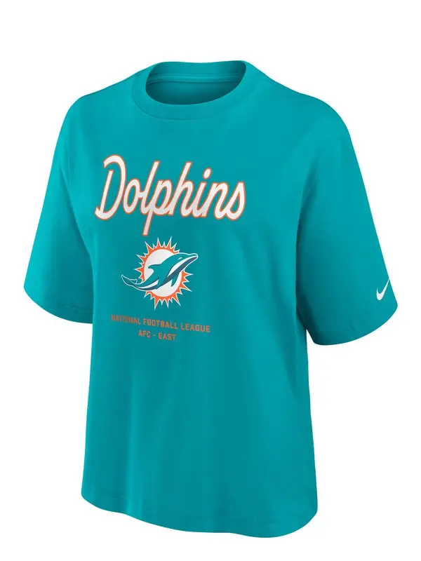 Nike Miami Dolphins Essential Script Boxy Nfl T-shirt - Green