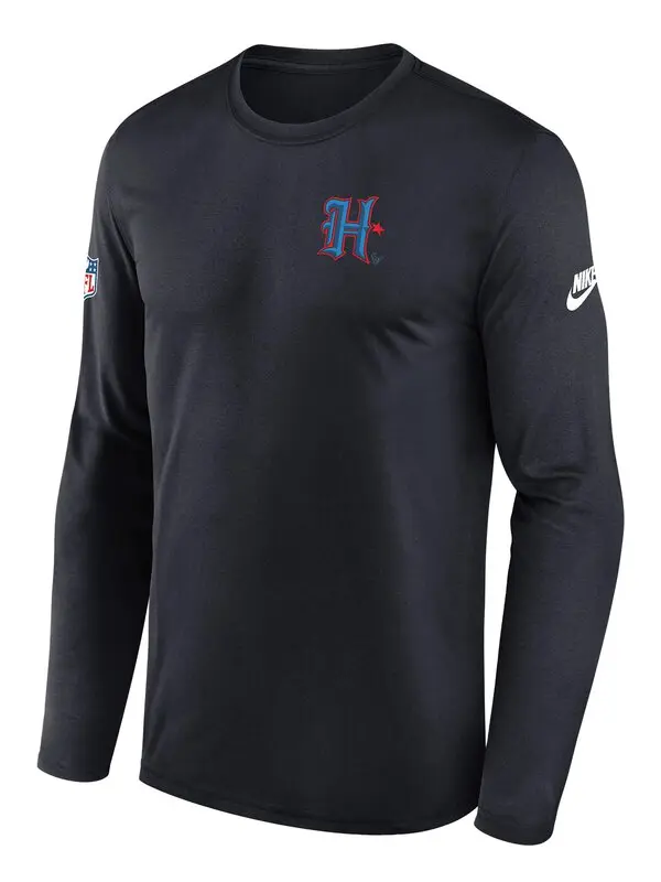 Nike Houston Texans Alt Legend Small Logo Dri-fit Nfl Long-sleeve T-shirt - Blue