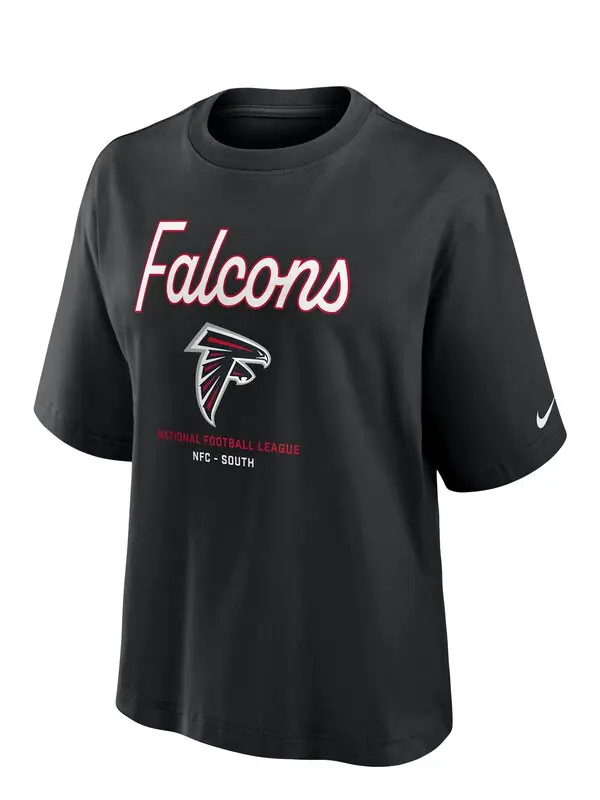 Nike Atlanta Falcons Essential Script Boxy Nfl T-shirt - Black