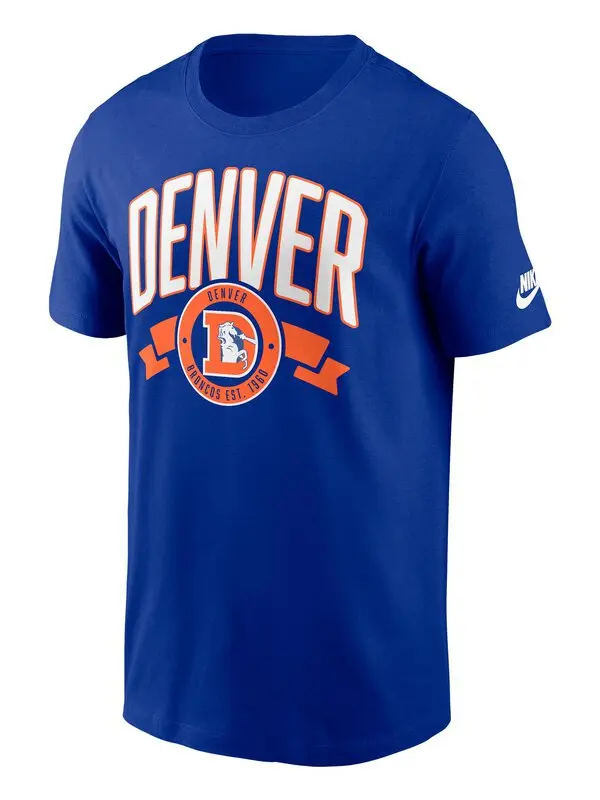 Nike Denver Broncos Rewind Front And Back Hit Essential Nfl T-shirt - Blue