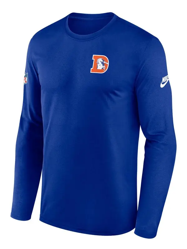 Nike Denver Broncos Alt Legend Small Logo Dri-fit Nfl Long-sleeve T-shirt - Blue