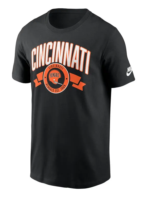 Nike Cincinnati Bengals Rewind Front And Back Hit Essential Nfl T-shirt - Black