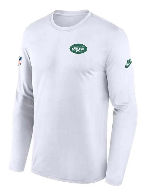 Nike New York Jets Alt Legend Small Logo Dri-fit Nfl Long-sleeve T-shirt - White