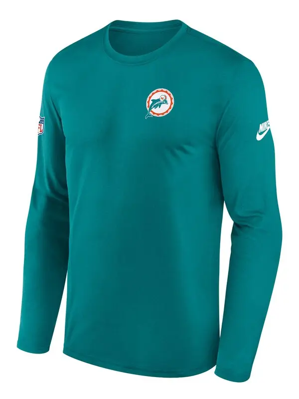 Nike Miami Dolphins Alt Legend Small Logo Dri-fit Nfl Long-sleeve T-shirt - Green