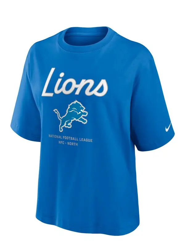 Nike Detroit Lions Essential Script Boxy Nfl T-shirt - Blue