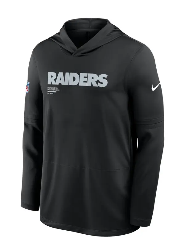 Nike Las Vegas Raiders Pure Fury Sideline Dri-fit Nfl Long-sleeve Hooded Top - Black