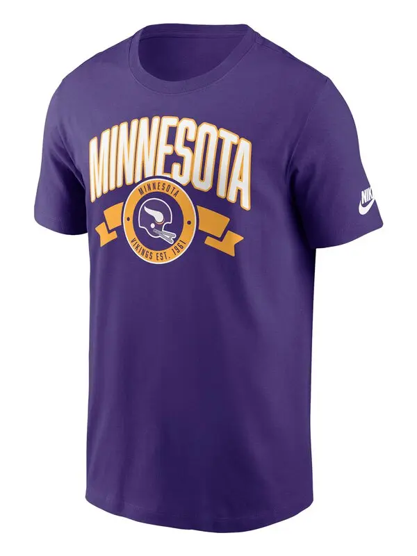 Nike Minnesota Vikings Rewind Front And Back Hit Essential Nfl T-shirt - Purple