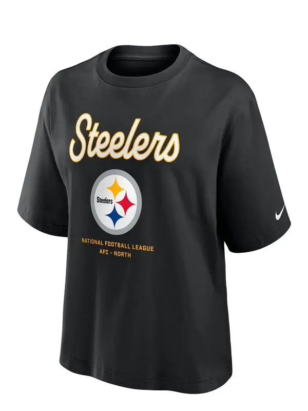 Nike Pittsburgh Steelers Essential Script Boxy Nfl T-shirt - Black
