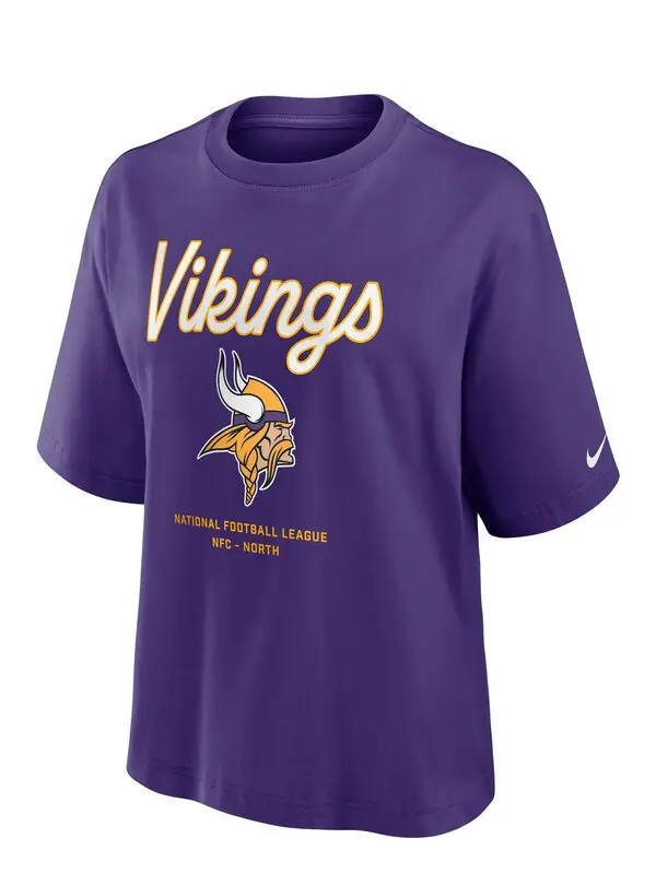 Nike Minnesota Vikings Essential Script Boxy Nfl T-shirt - Purple