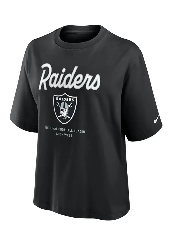 Nike Las Vegas Raiders Essential Script Boxy Nfl T-shirt - Black