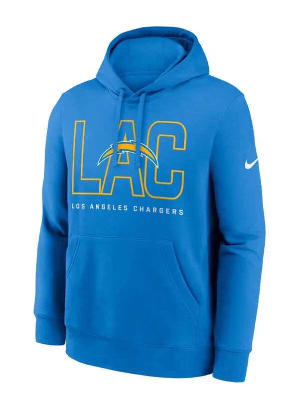 Nike Los Angeles Chargers Busted Play Club Nfl Pullover Hoodie - Blue