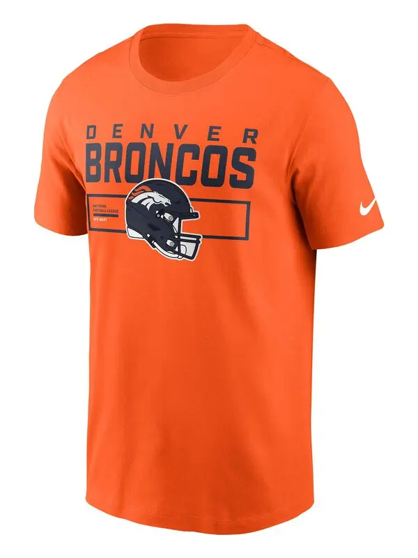 Nike Denver Broncos Helmet Essential Nfl T-shirt - Orange