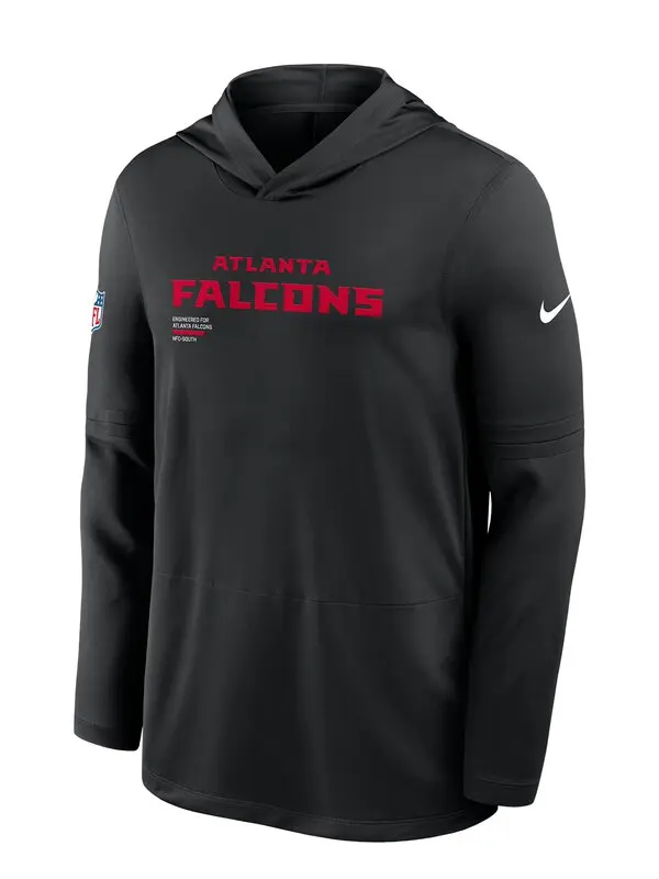Nike Atlanta Falcons Sideline Dri-fit Nfl Long-sleeve Hooded Top - Black