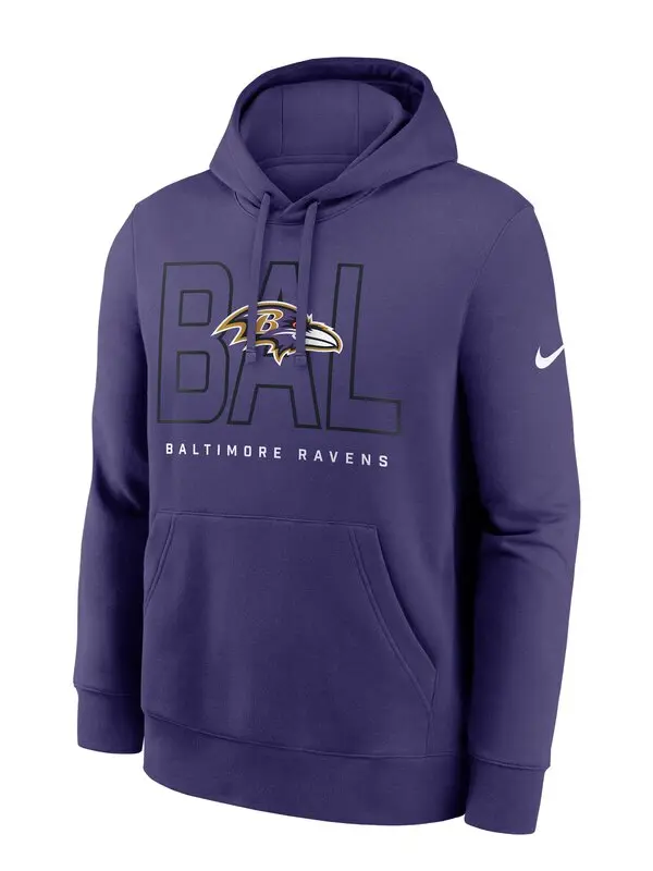 Nike Baltimore Ravens Busted Play Club Nfl Pullover Hoodie - Purple