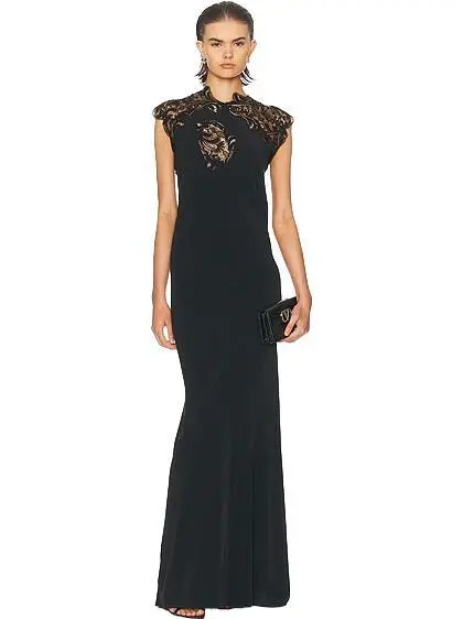 FERRAGAMO Gown With Lace - Nero