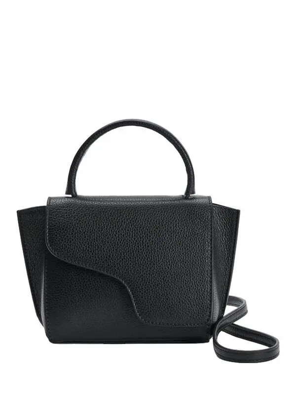 ATP ATELIER Montalcino Grained Leather Mini Handbag - Black