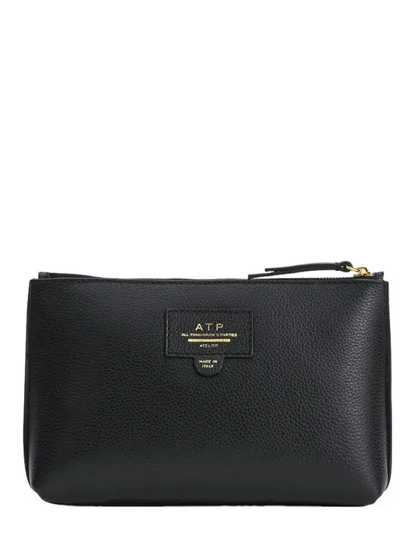 ATP ATELIER Grained Leather Solaio Beauty Bag - Black