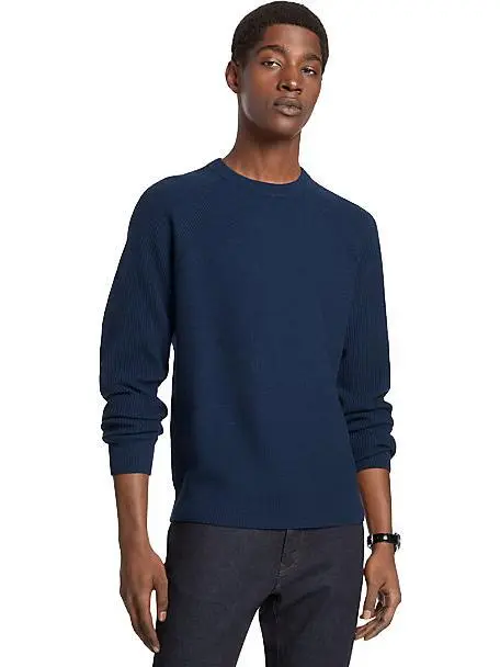 Michael Kors Wool Blend Crewneck Sweater - Blue