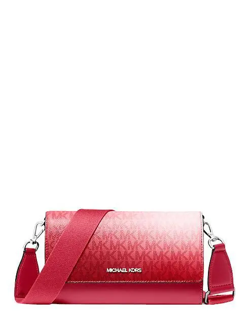 Michael Kors Jet Set Large Signature Logo Crossbody Bag - Red