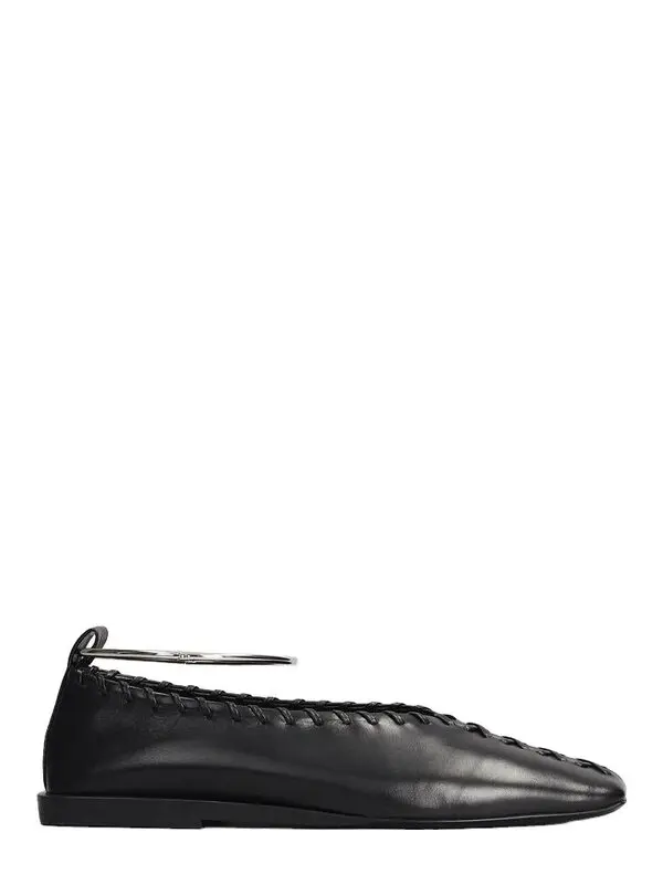 JIL SANDER Leather Ballet Flats - Black