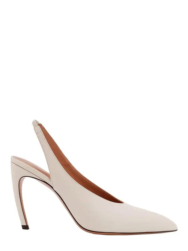 Attico Viper Leather Slingback Pumps - White