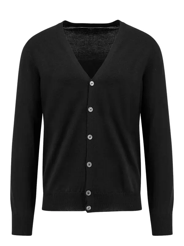 NUGNES 1920 Virgin Wool Cardigan - Black
