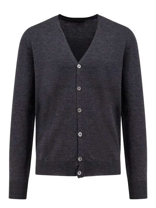 NUGNES 1920 Virgin Wool Cardigan - Grey
