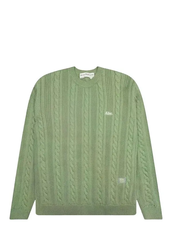 ADVISORY BOARD CRYSTALS Cable-knit Crew-neck Sweater - Green