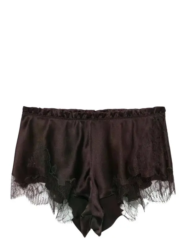 Carine Gilson Silk Pyjama Shorts - Brown