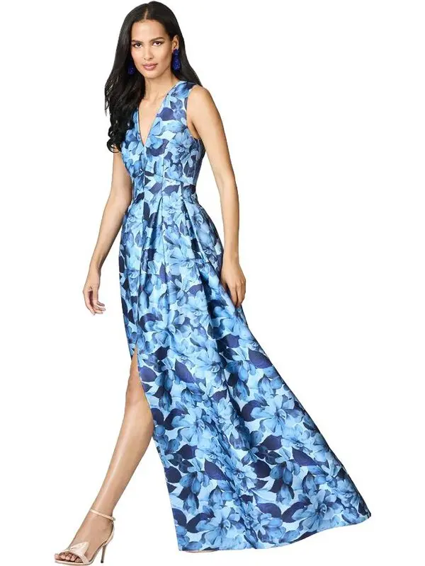 Sachin & Babi Brooke Printed Mikado Gown - Natural