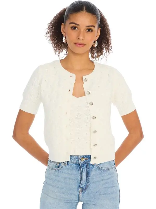 Allison Effie Cardigan - White