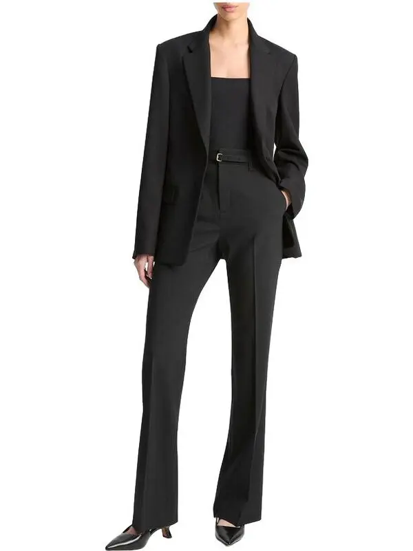Vince Belted High-waist Flare Trousers - Black