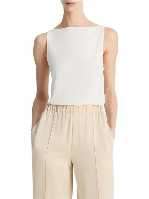 Vince Matte Jersey Boat-neck Tank - Neutral