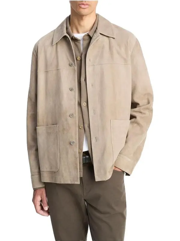 Vince Suede Shirt Jacket - Brown