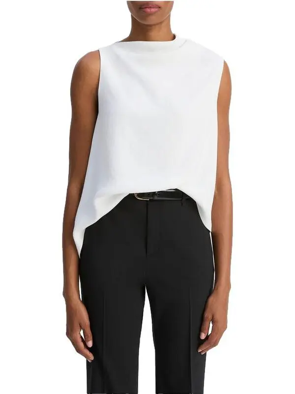 Vince Asymmetrical Draped A-line Top - White